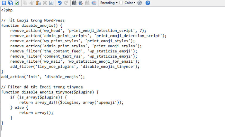 Cách tắt Emoji trong WordPress - Isaac Hiroman