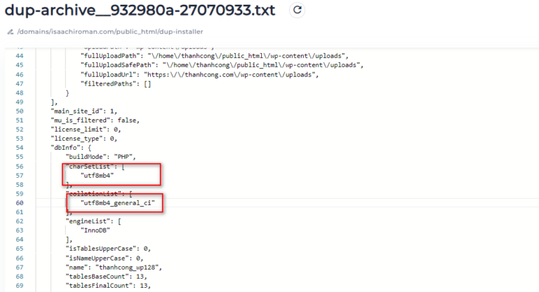 2 cách sửa lỗi utf8_general_ci trên Duplicator - Isaac Hiroman